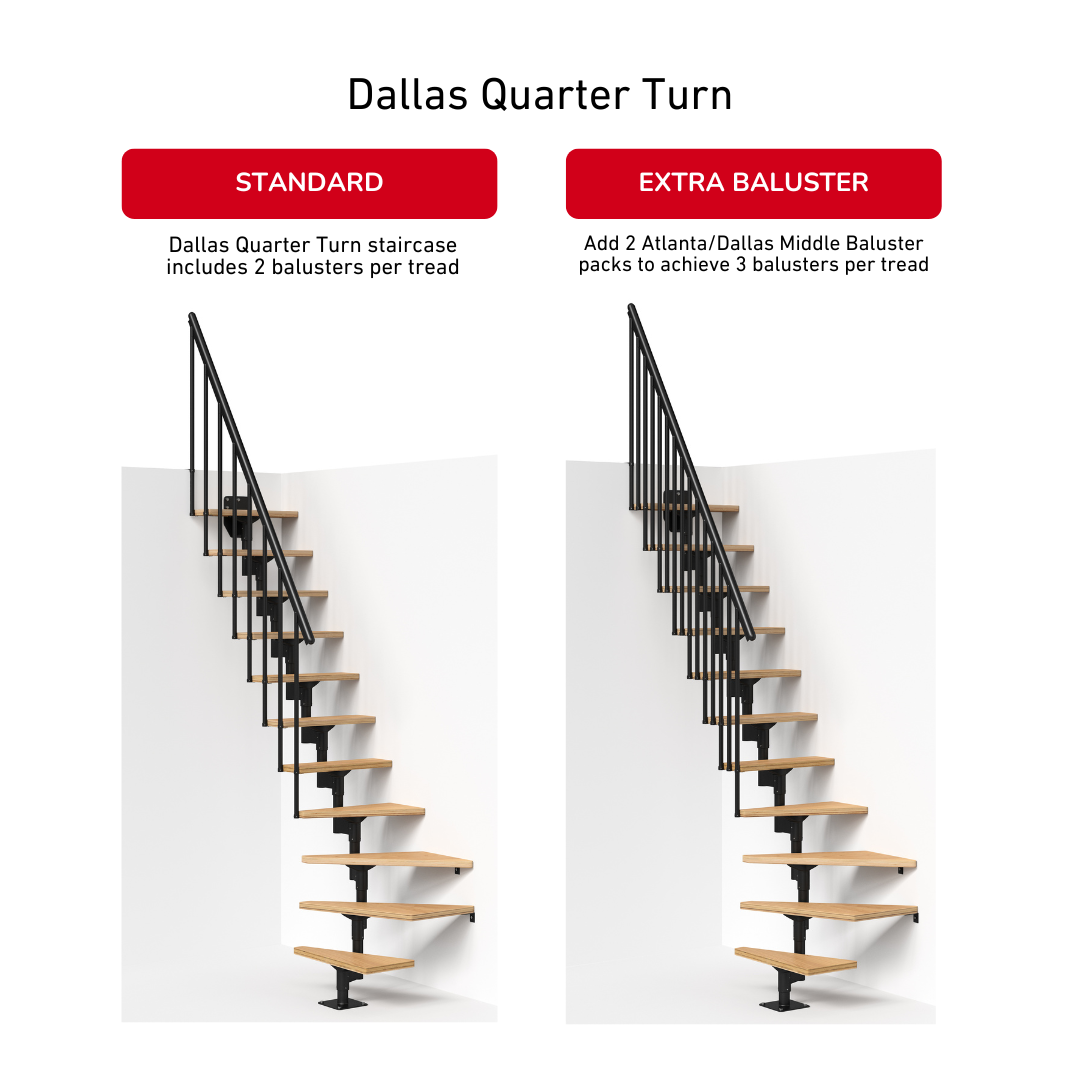 DALLAS Quarter Turn Modular Staircase Kit - Staircase & Railing Store