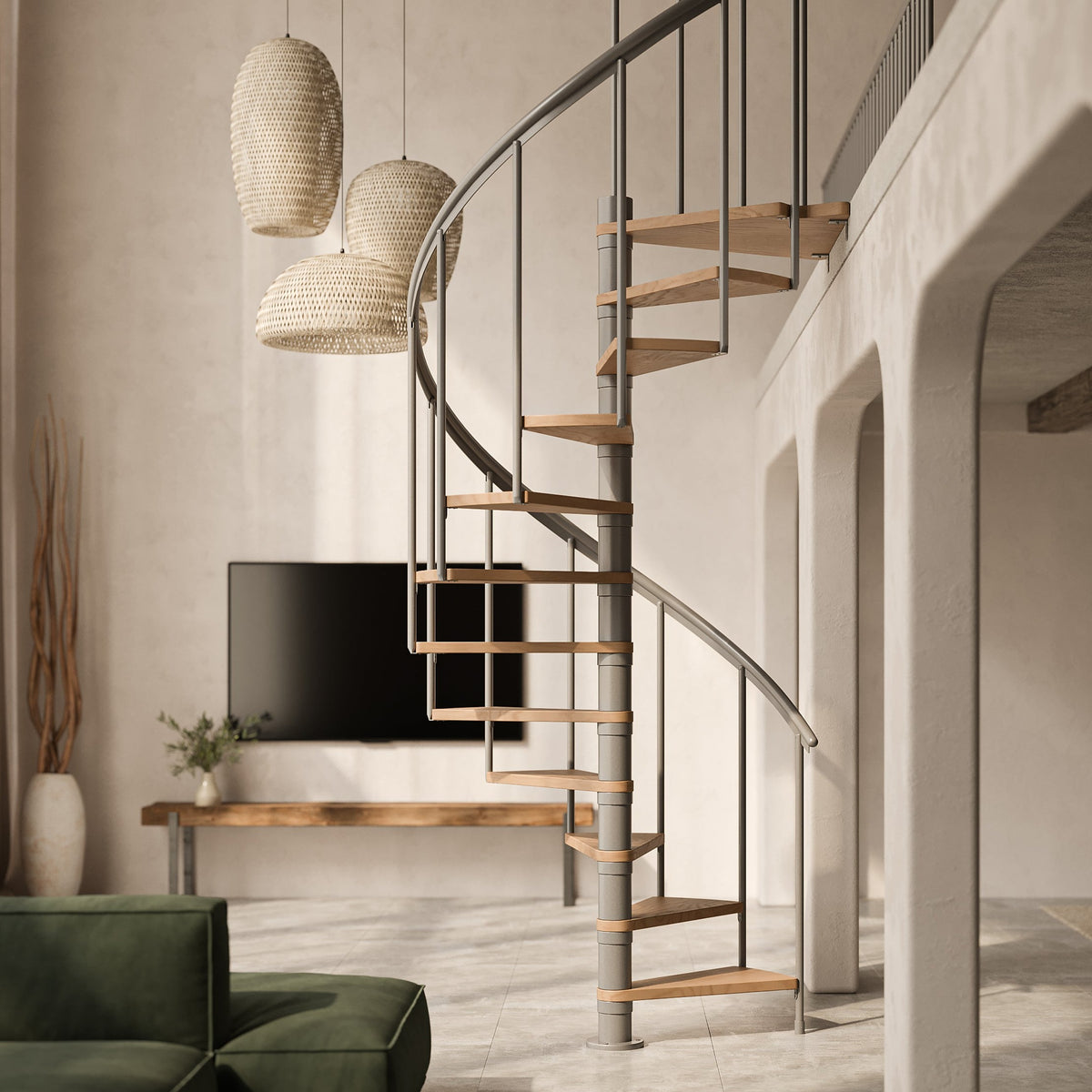 DOLLE CALGARY 55" Standard Spiral Staircase Kit | Staircase & Railing Store