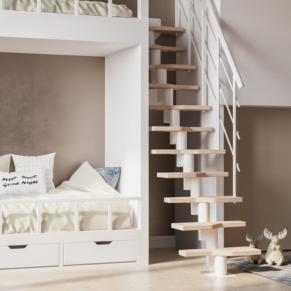 DOLLE LUGANO Modular Staircase Kit - White | Staircase & Railing Store