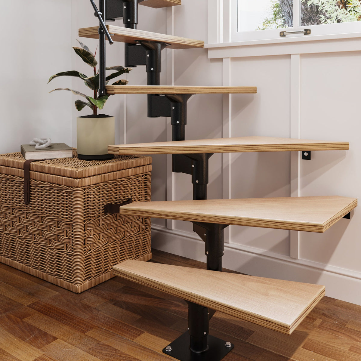 DOLLE LYON Modular Staircase Kit - Black | Staircase & Railing Store