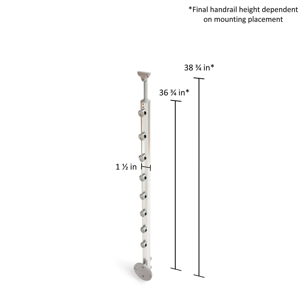 Prova PA2 36" Side Mount Post | Staircase & Railing Store