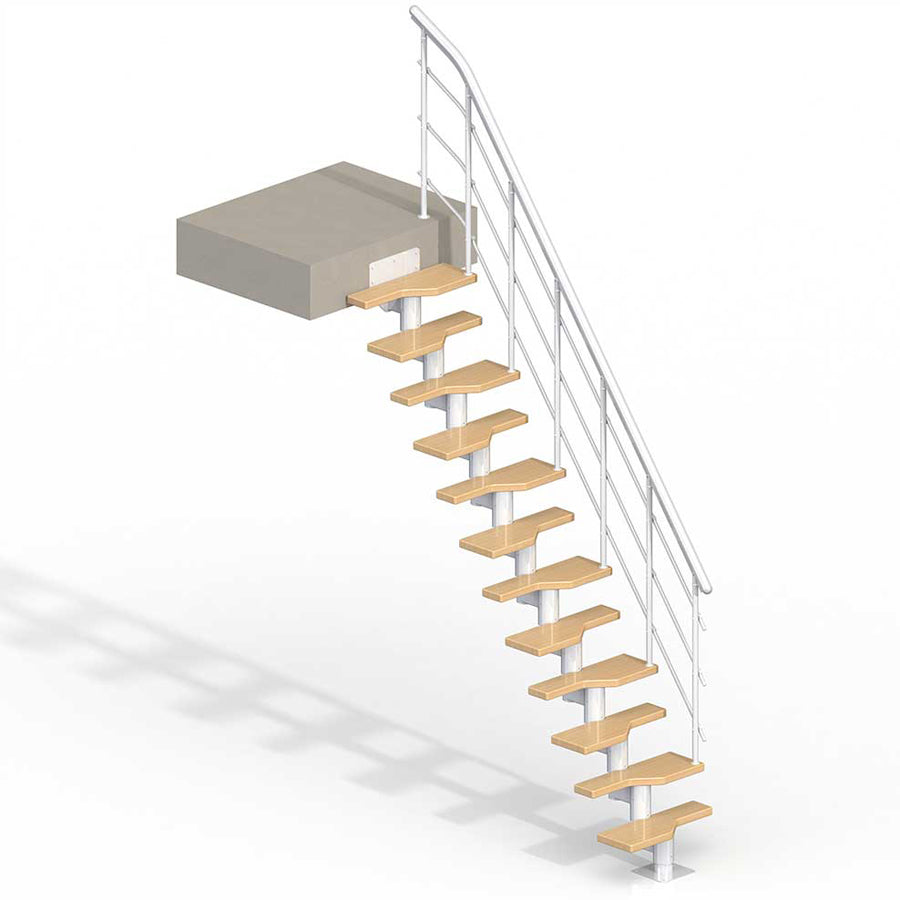 DOLLE LUGANO Modular Staircase Kit - White | Staircase & Railing Store